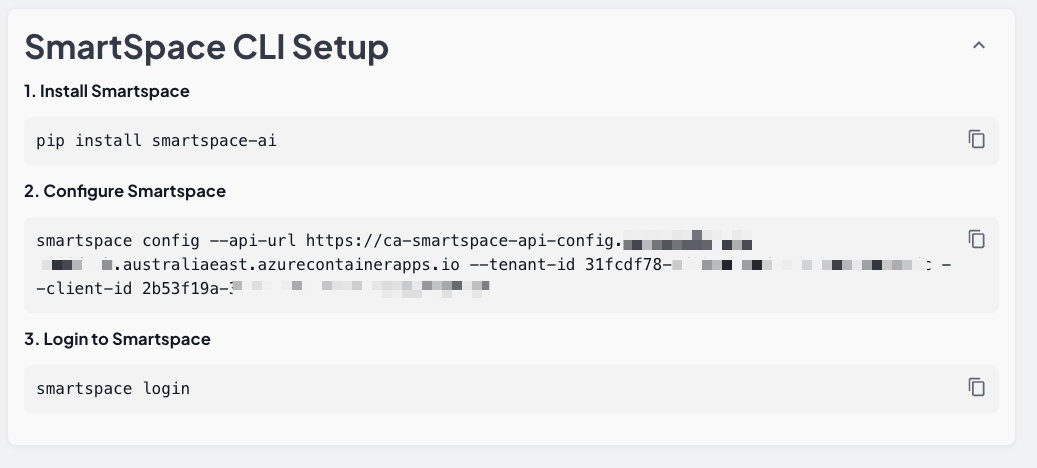 CLI - Smartspace Workflow Documentation